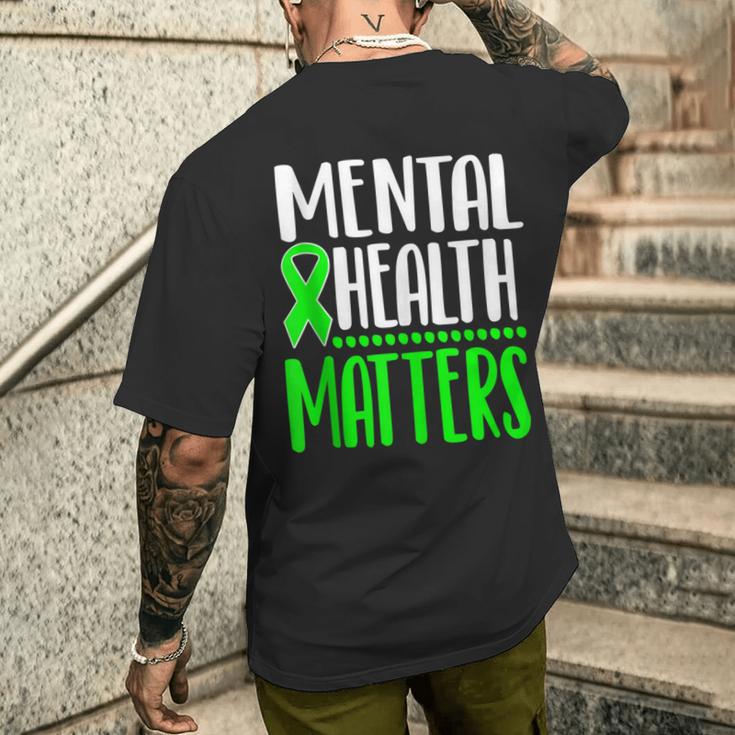 Mental Health Awareness Ribbon Green Anxiety Depression Men's T-shirt ...