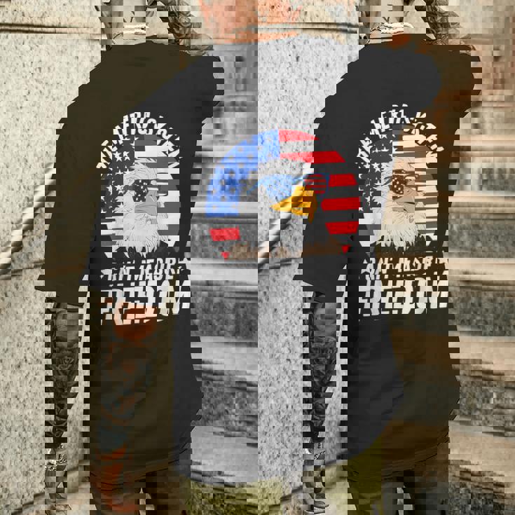 The Metric System Can't Measure Freedom Bald Eagle Usa Flag Men's T ...