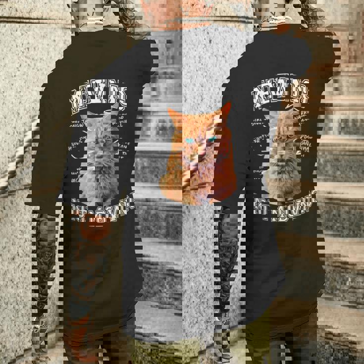 Mewing Not Meowing Cat Meme Looksmax Cat Joke Men's T-shirt Back Print ...