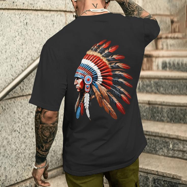 Native American Indian Chief Headdress Indigenous Boys Men's T-shirt ...