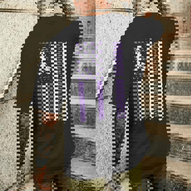 Overdose Awareness Month American Flag Ribbon Men's T-shirt Back Print ...