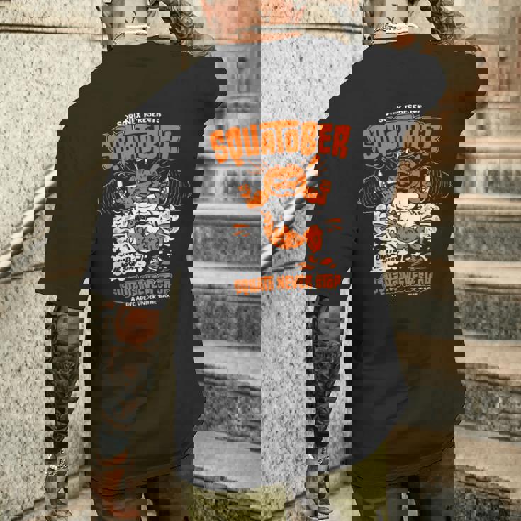 Sorinex Presents Squatober Squats Never Stop Men's T-shirt Back Print ...