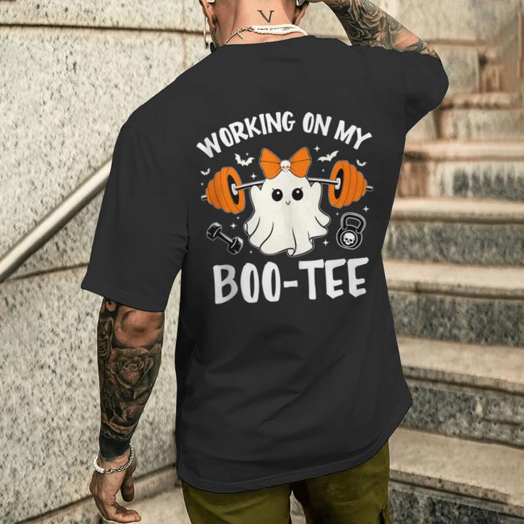 Working On My Boo Halloween Dead Lift Ghost Gym Weights Men's T-shirt ...