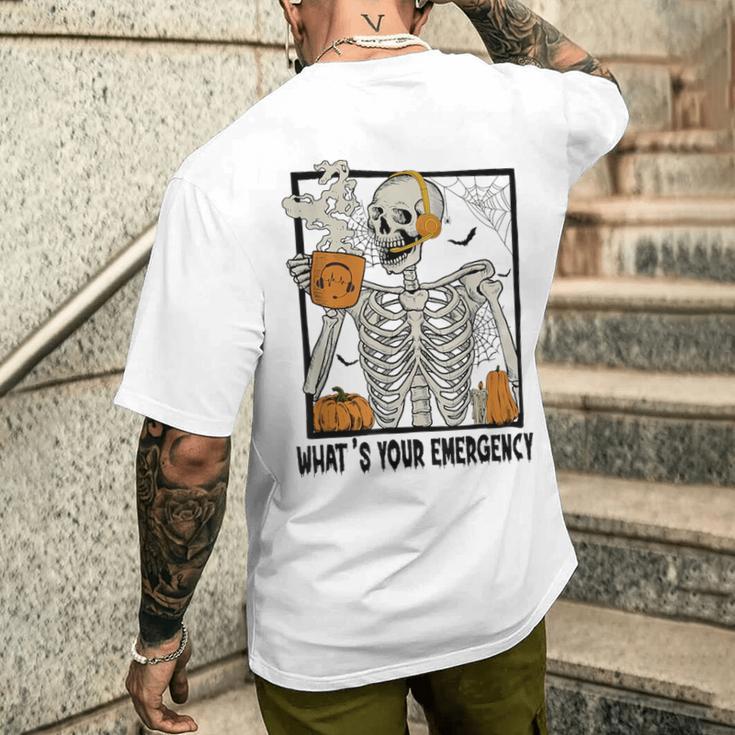 911 Dispatcher Halloween Skeleton What Your Emergency Men's T-shirt ...