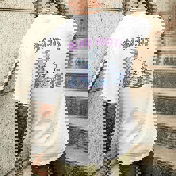 Axolotl Reading A Book Read Alotl Books Axolotl Book Men's T-shirt Back ...