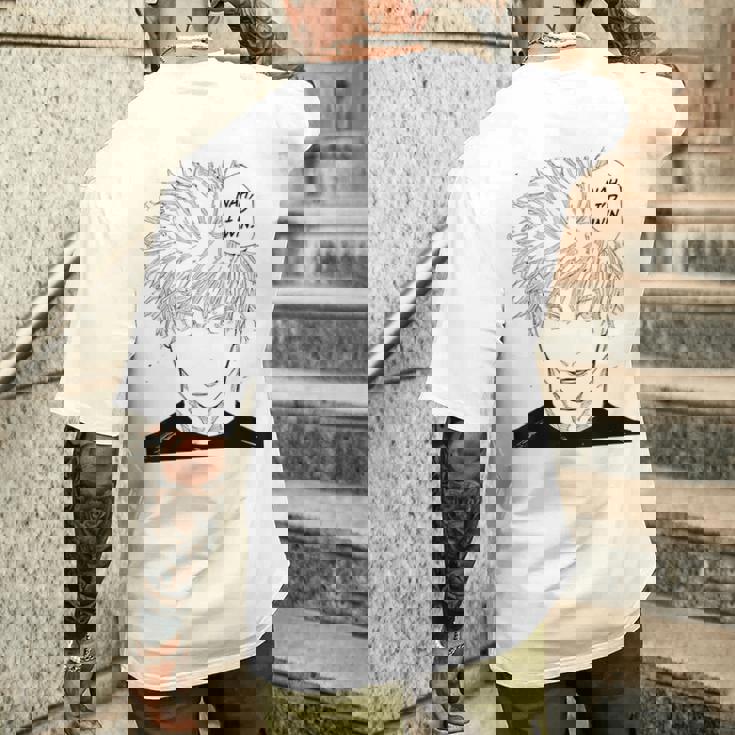 Anime Meme Nah I'd Win Reference Gojo Men's T-shirt Back Print | Mazezy