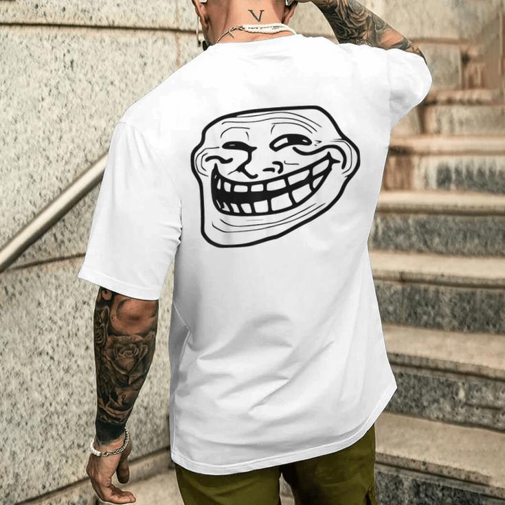 Troll Face Meme Dank Meme Troll Face Men's T-shirt Back Print - Seseable