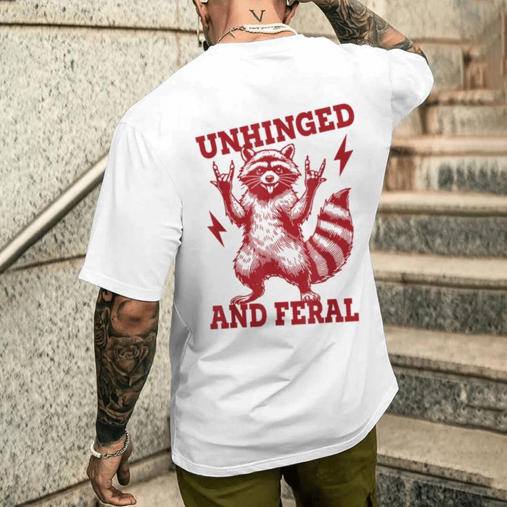 Unhinged And Feral Raccoon Men's T-shirt Back Print | Mazezy