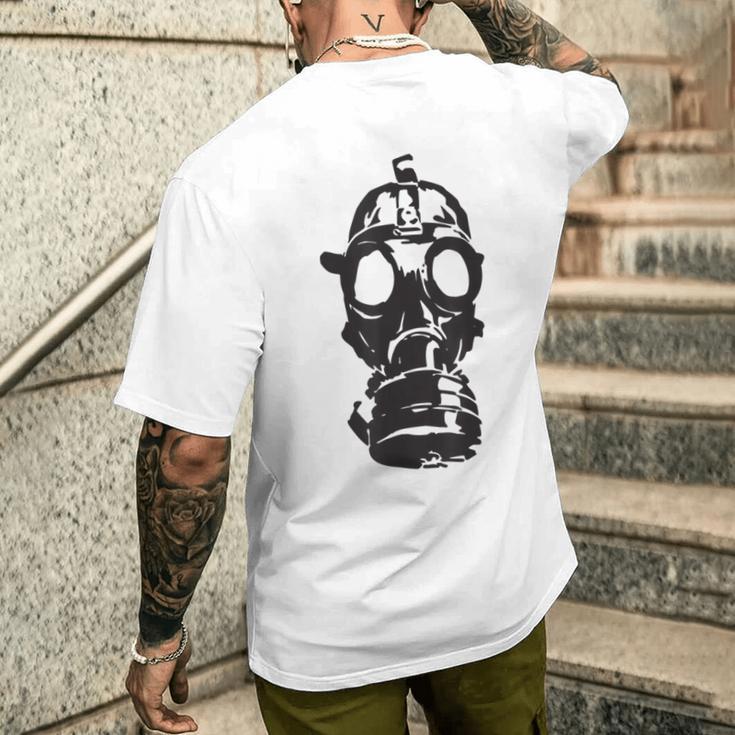 Wwii Wwi Abnormal Gas Mask Style Men's T-shirt Back Print - Monsterry