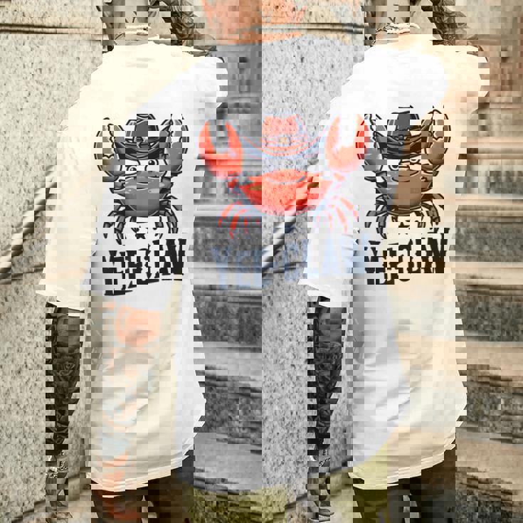 Yee-Claw Southern Western Cowboy Crab Meme Men's T-shirt Back Print - Monsterry