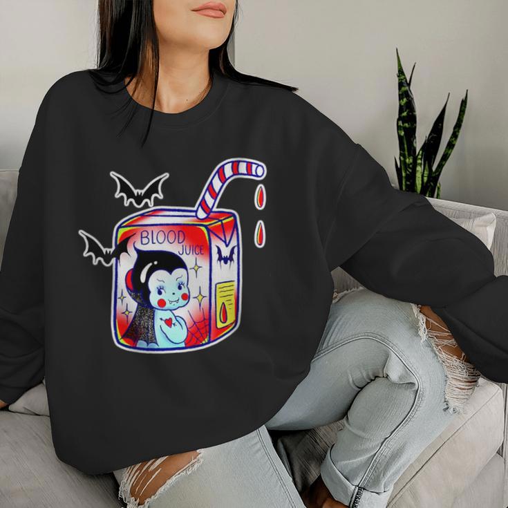 Kewpie Baby Vampire Blood Juice Juice Box Tattoo Flash Women Sweatshirt ...
