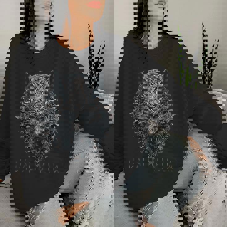 Valhalla Wolf Mask Odin Runes Norse Compass Viking Women Women ...