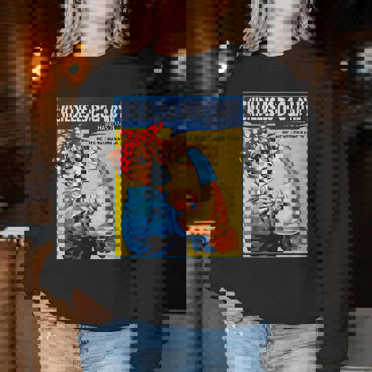 Childless Dog Lady 2024 Support Kamala Harris Women Sweatshirt - Thegiftio