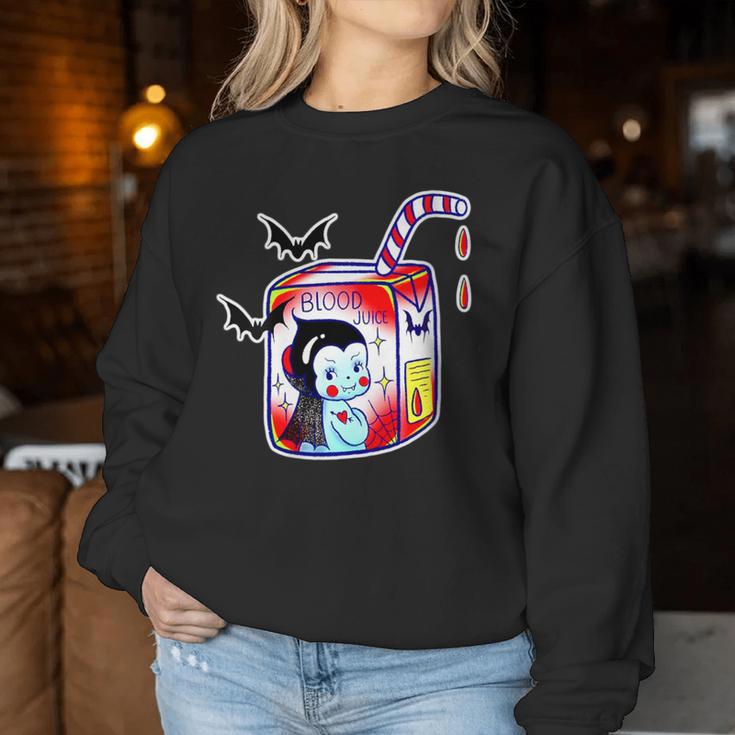 Kewpie Baby Vampire Blood Juice Juice Box Tattoo Flash Women Sweatshirt ...