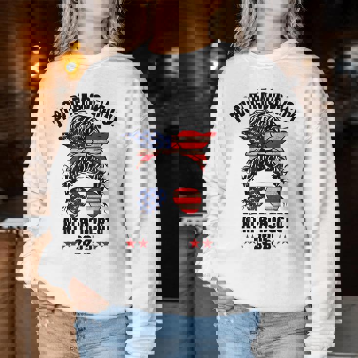 Pro Democracy Anti Project 2025 Stop Project 2025 Messy Bun Women ...