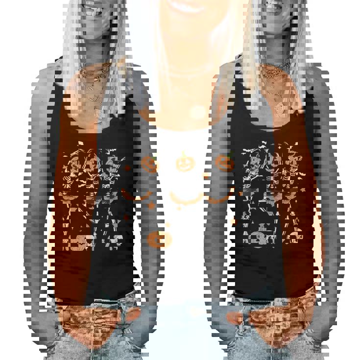 Ballet Pumpkin Skeleton Scary Halloween Boys Girl Women Tank Top | Mazezy