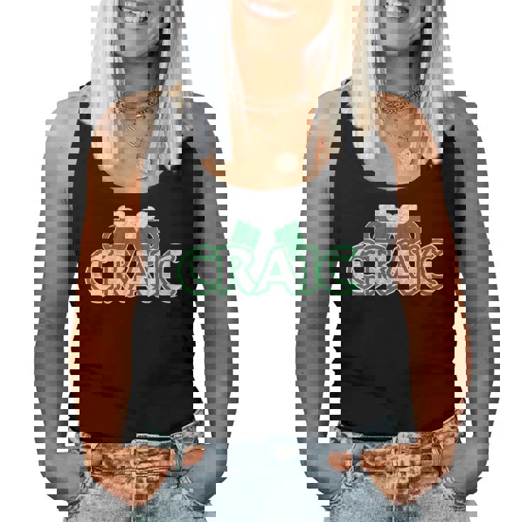 Craic Irish Culture Drinking Green Beer St Patrick's Day Women Tank Top ...