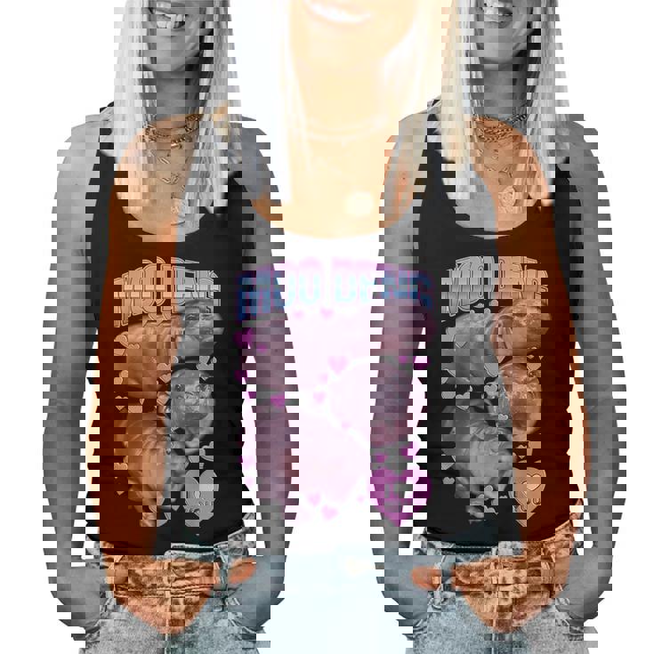 Moo-Deng The Famous Baby Hippo I Love Moo-Deng Queen Meme Women Tank ...