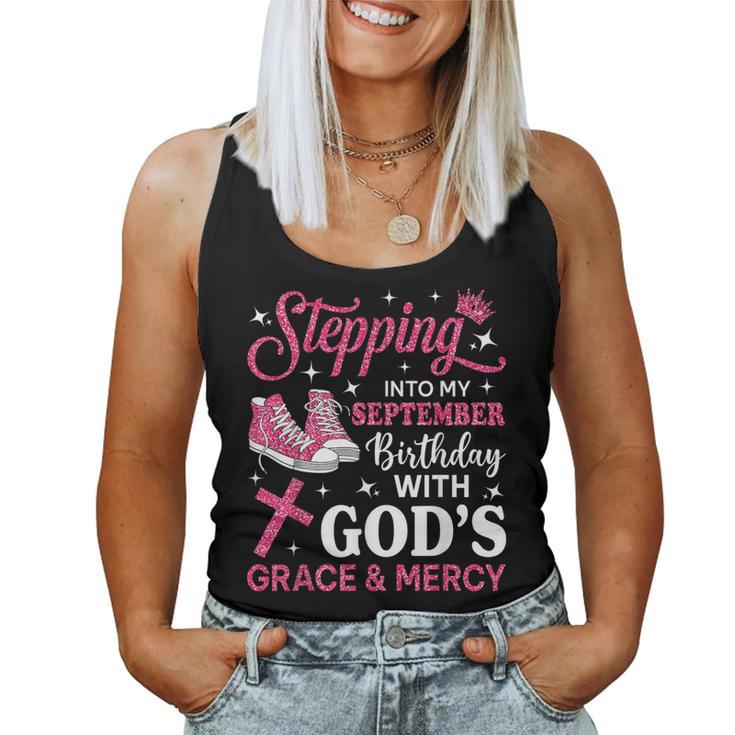 Stepping Into My September Birthday Girl Pink Sneakers Women Tank Top ...