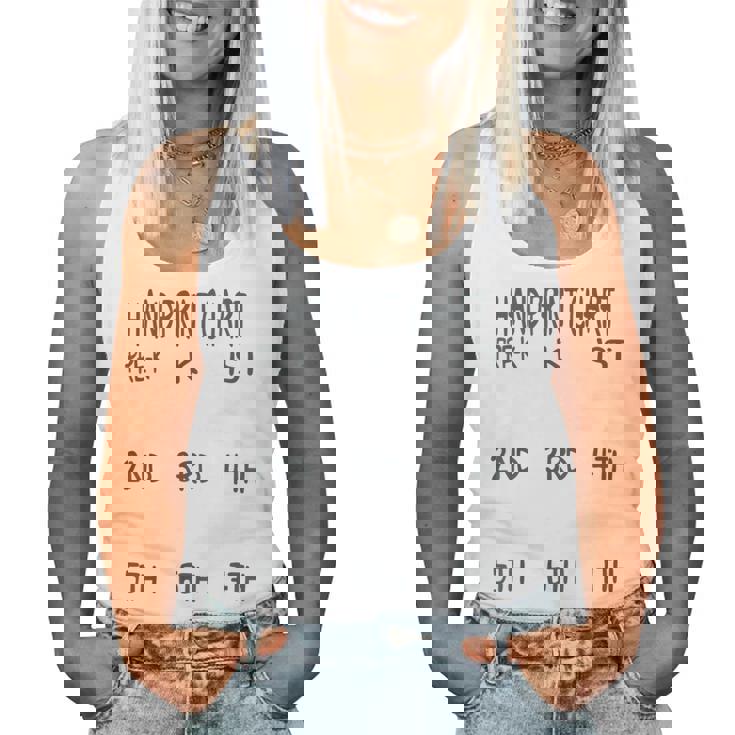 Preschool Through 12Th Grade Handprint Chart Women Tank Top - Monsterry