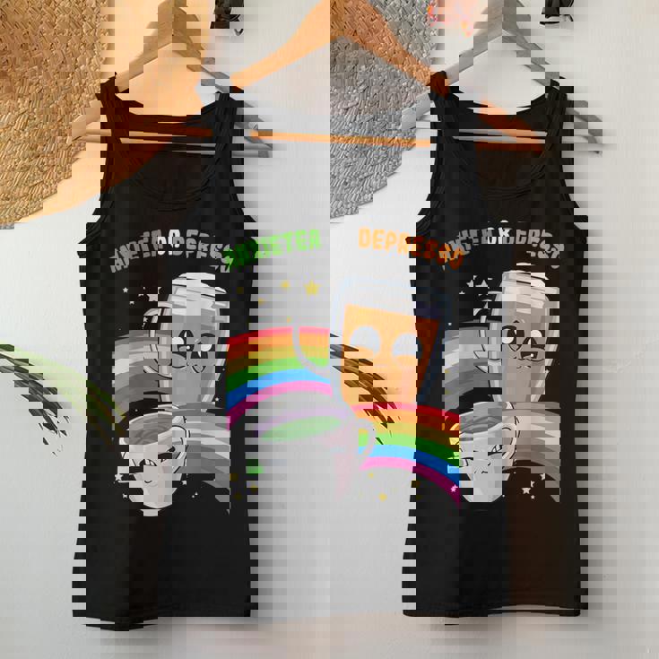 Anxietea Or Depresso Kawaii Chibi Anxiety Depression Rainbow Women Tank ...