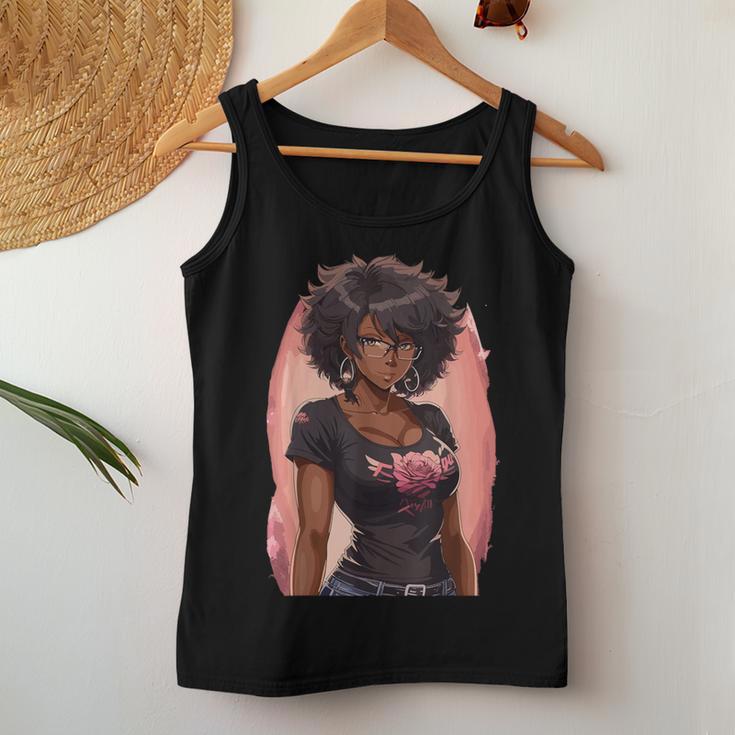 Black Anime Girl Kawaii Waifu Aesthetic Japanese Woman Women Tank Top ...
