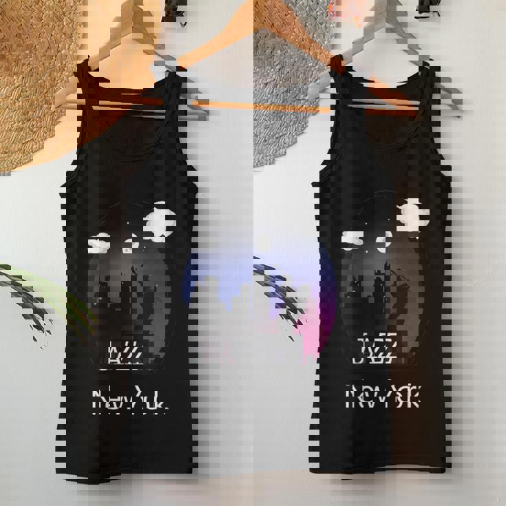 New York Jazz Jazz Trumpet Player With City At Night Women Tank Top ...