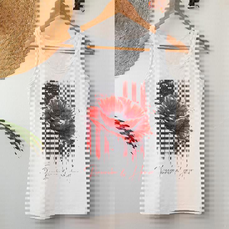 Veterans Day 2024 Usa Memorial Day Red Poppy Flower Military Women Tank ...