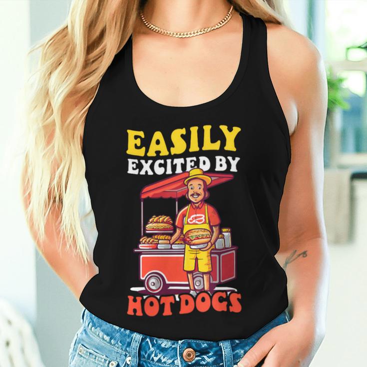 Excited By Hot Dogs Vendor Hot Dog Women Tank Top - Monsterry