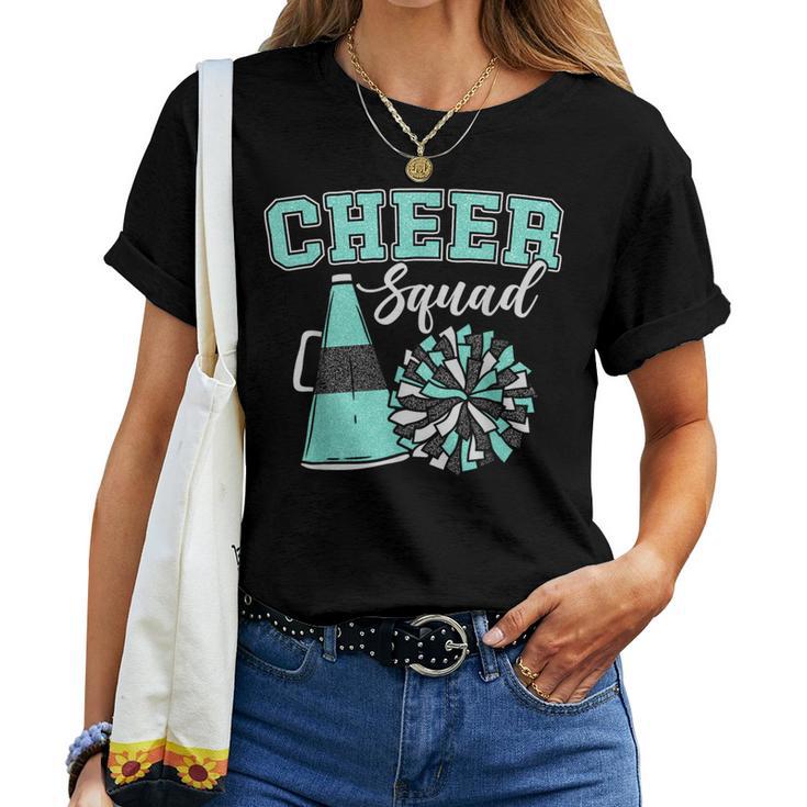 Cheer Squad Cheerleader Cheerleading Teal Girl Women T-shirt | Mazezy