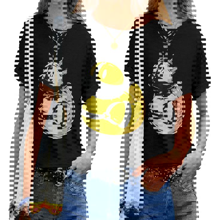 Joy And Fun Domina Punk Humor Gothic Rubber Duck Women T-shirt - Monsterry