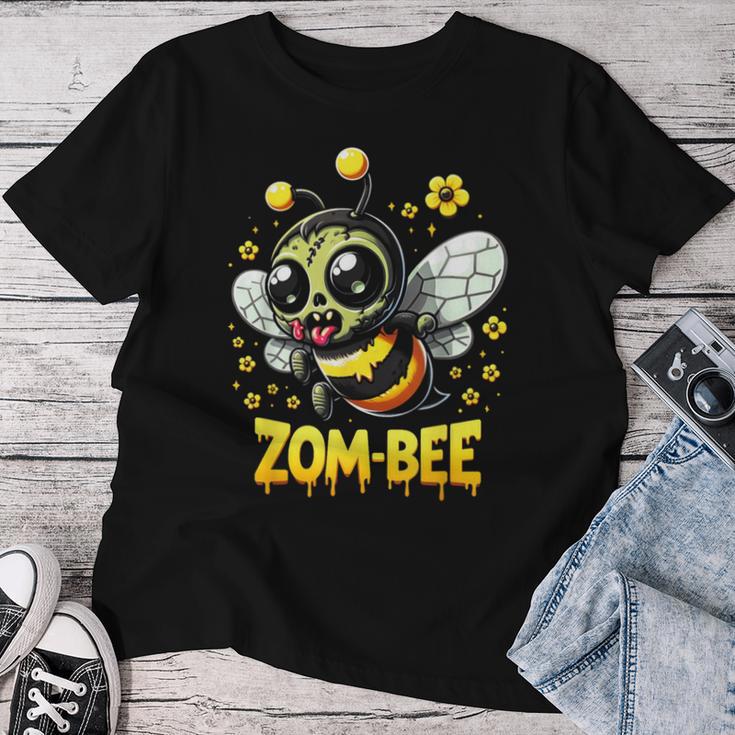 Zom-Bee Halloween Horror Zombie Bee Meme Kawaii Women T-shirt - Monsterry