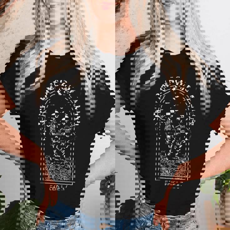 Skeleton Bible Verse Dry Bones Come Alive Christian Jesus Women T-shirt ...