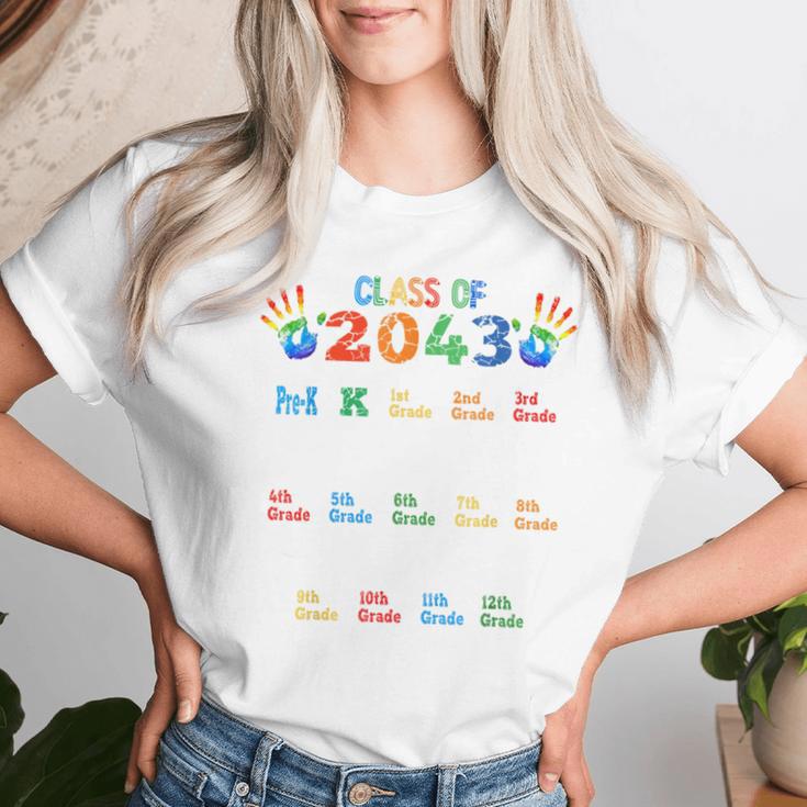 Class Of 2043 Grow With Me Color Handprint Pre-K 12Th Grade Women T ...