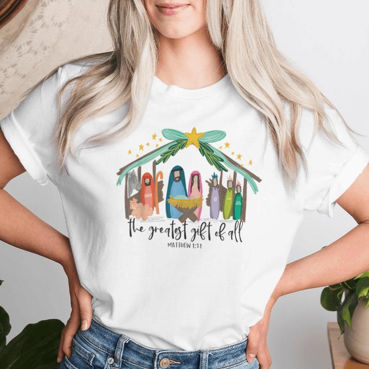 The Greatest For All Christmas Nativity Jesus Christian Women T-shirt ...