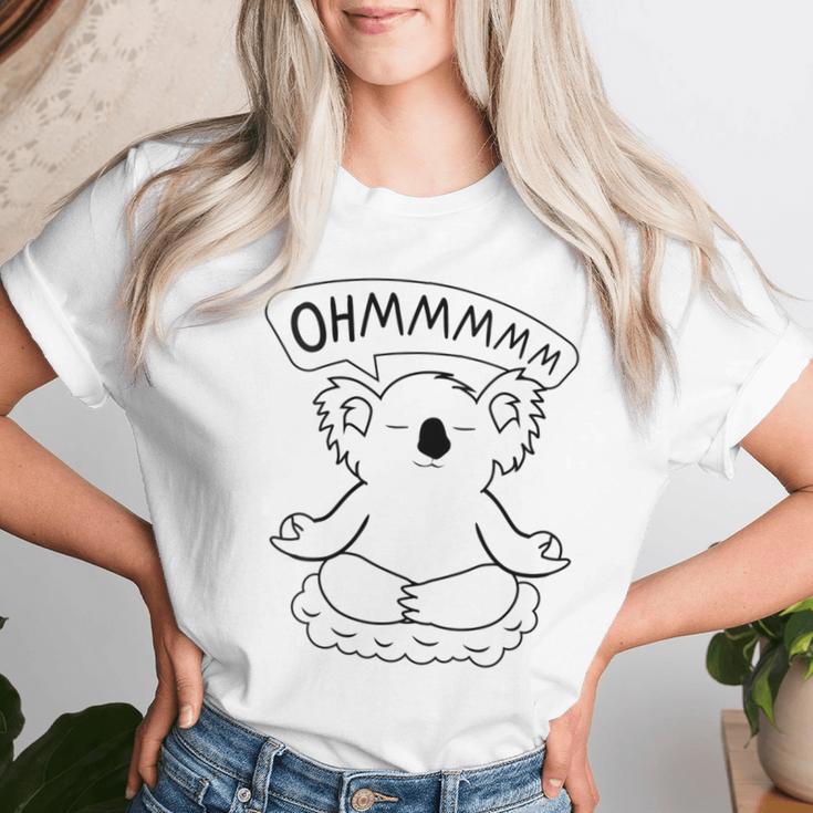 Ohmmm Yoga Niños Koala I Colorear Dibujo Cuello Camiseta de mujer ...