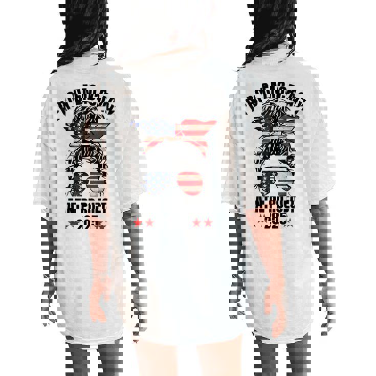 Pro Democracy Anti Project 2025 Stop Project 2025 Messy Bun Women's ...