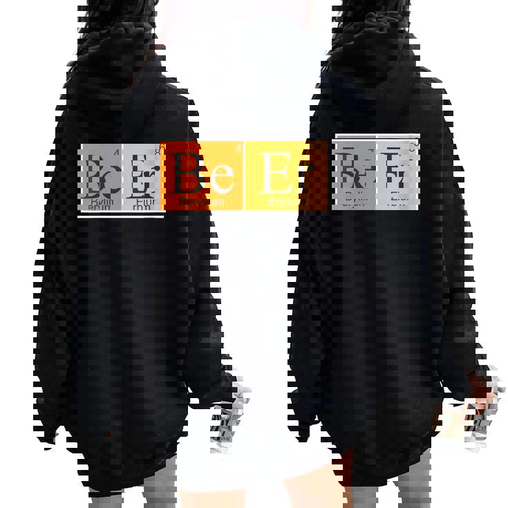 Beer Science Periodic Table Women Oversized Hoodie Back Print - Monsterry