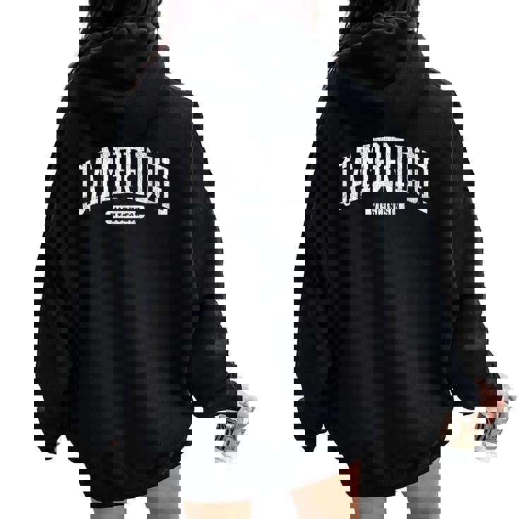 Cambridge Wisconsin Wi Js03 College University Style Women Oversized Hoodie Back Print - Monsterry