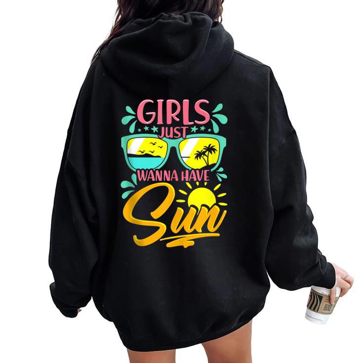 Summer Beach Vacation Girls Just Wanna Have Sun Women Oversized Hoodie ...