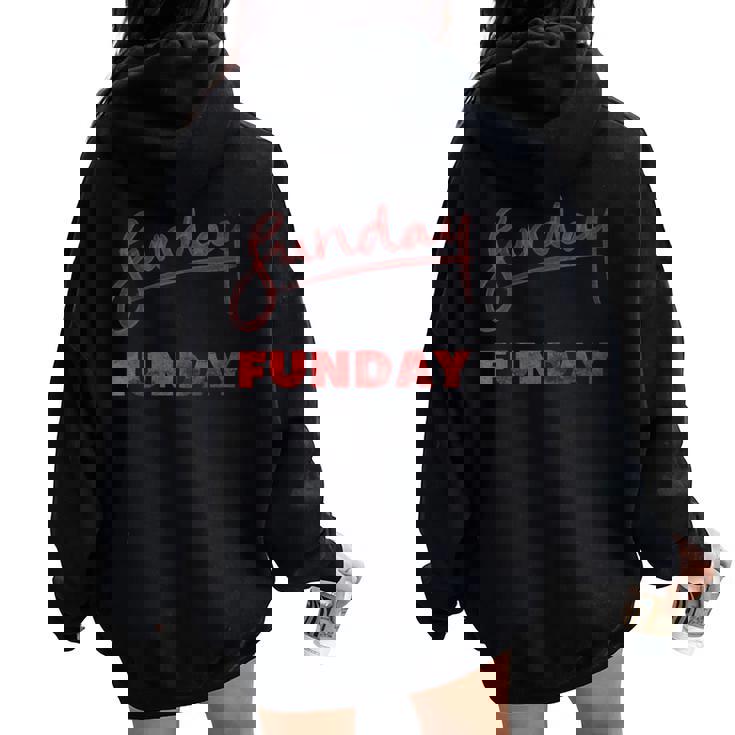 Sunday Drinking Football Funday Sports Women Oversized Hoodie Back Print - Monsterry