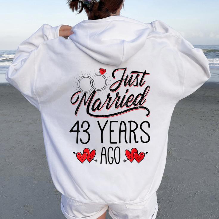 Just Married 43 Years Ago Couple 43Rd Anniversary Women Oversized ...