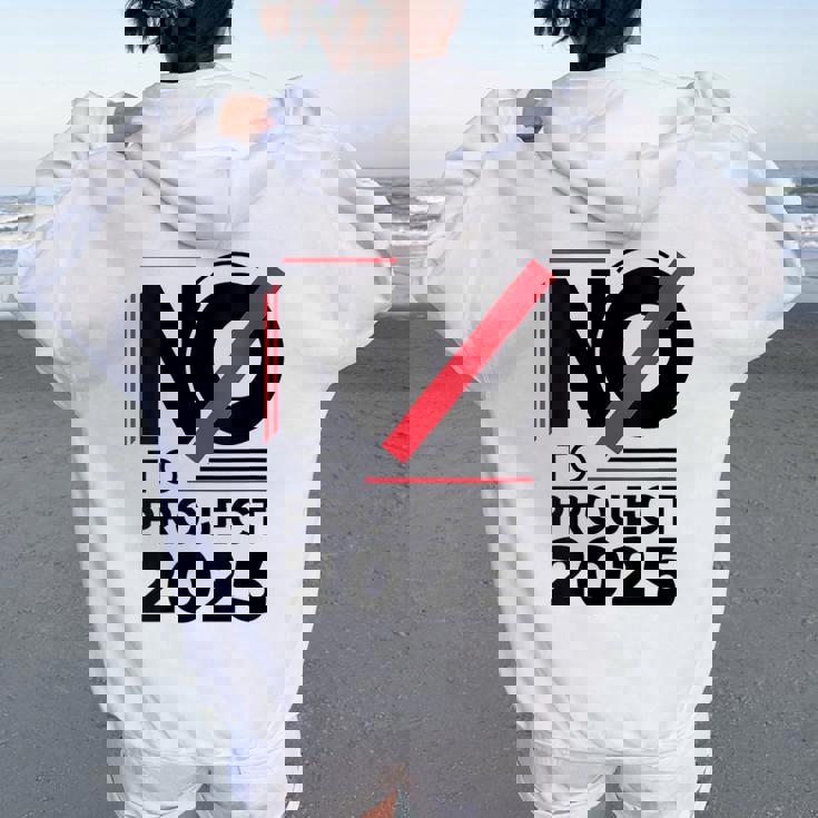 No To Project 2025 Women Oversized Hoodie Back Print - Monsterry