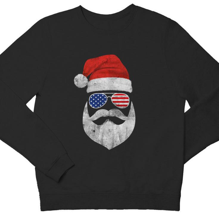 Santa Claus Face Sunglasses With Hat Beard Christmas Youth Sweatshirt ...