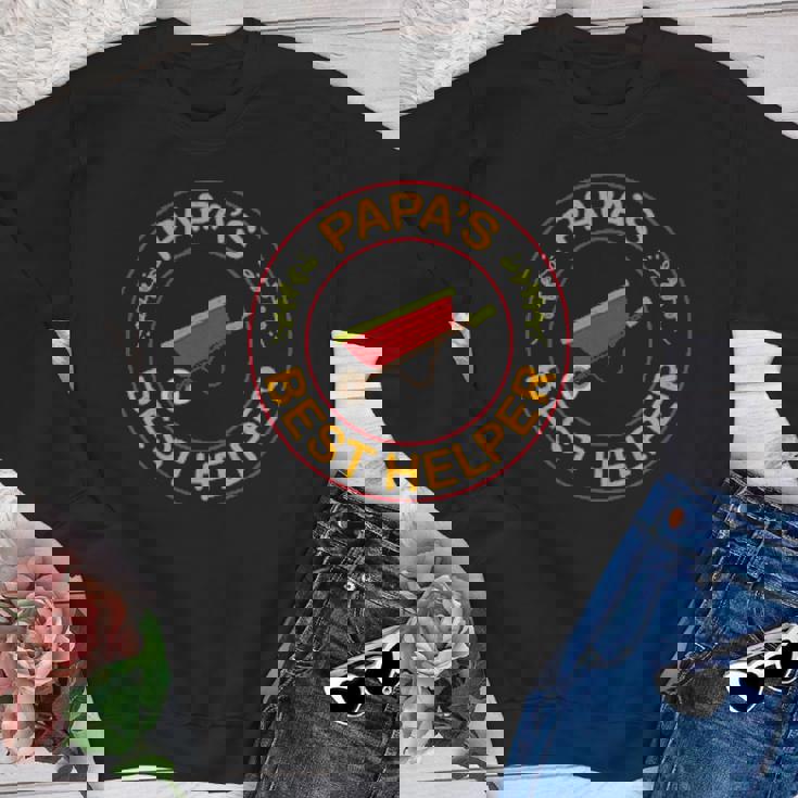 Kids Papa's Best Helper With Wheelbarrow For A Daughter Son Youth ...