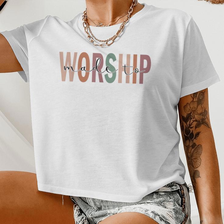 Made To Worship Psalm 95 Faith Christian Bible Verse Women Crop Top ...