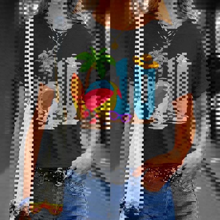 10 Year Old Beach Ball Pool Party Birthday Summer Vacation T-Shirt ...