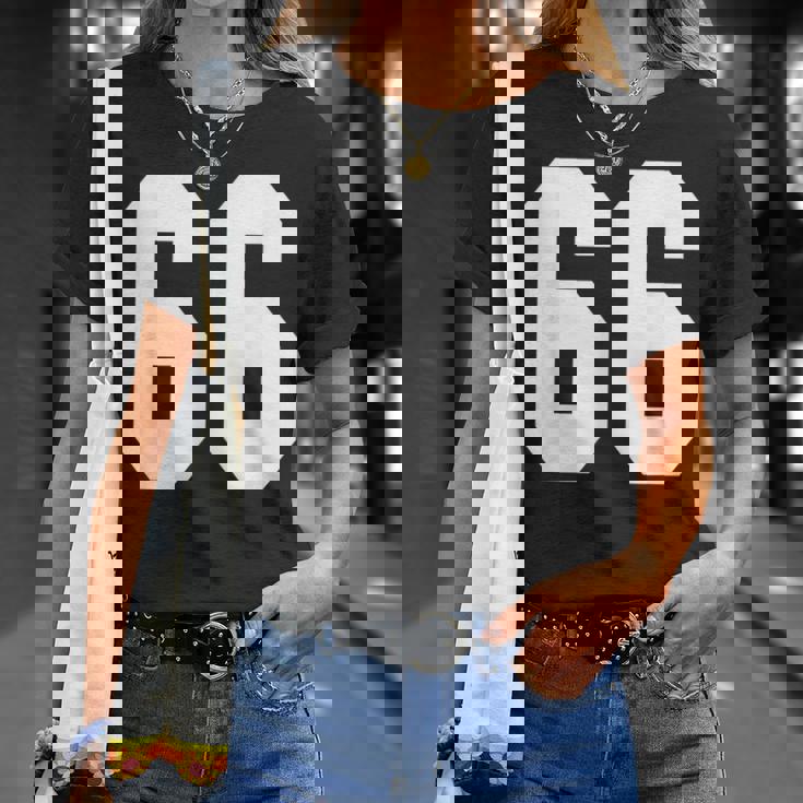 66 Team Sports Jersey Front & Back Number Player Fan T-Shirt - Monsterry