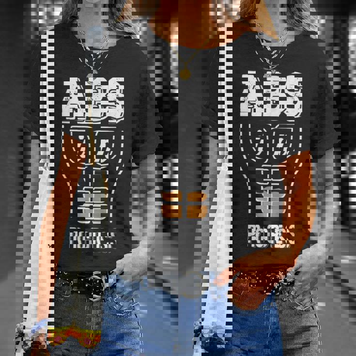 Abs In Progress Summer Workout Loading T-Shirt - Monsterry