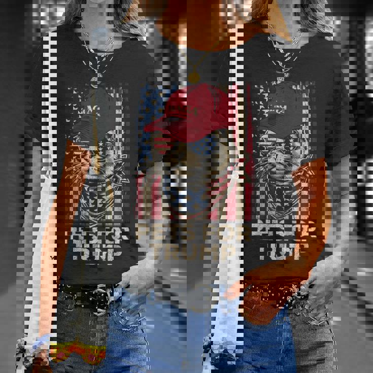 American Flag Cat Lives Matter Trump 2024 Maga Trump Cats T-Shirt | Mazezy